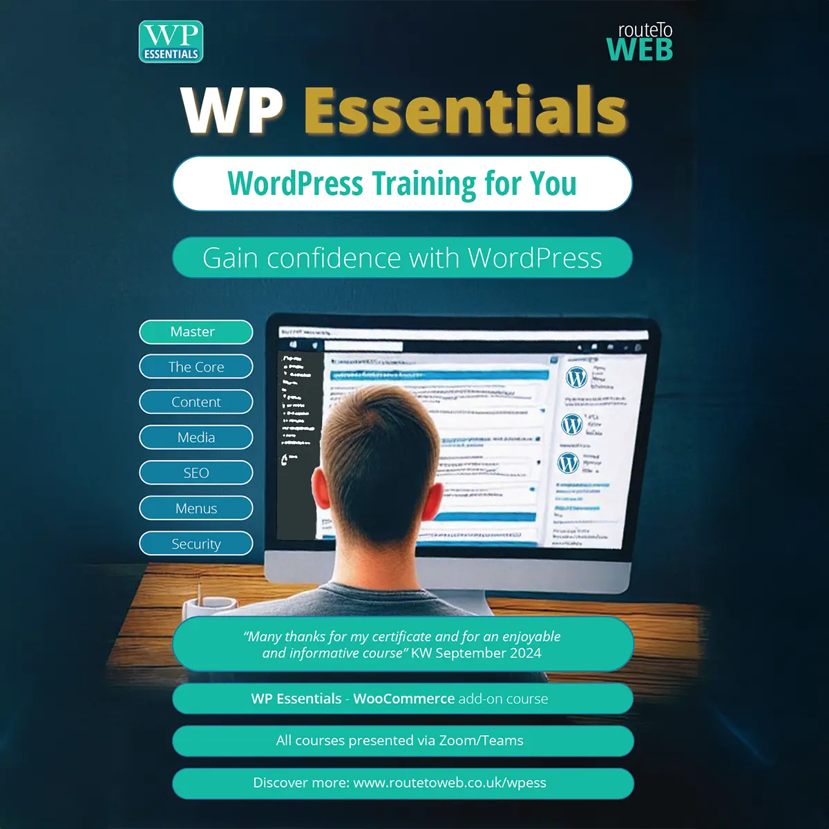 WP Essentials: WordPress training for you | routeToWeb